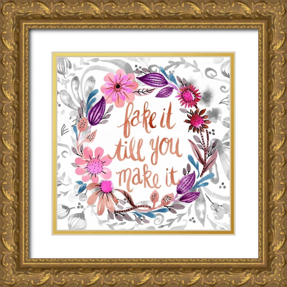 Esther Bley Designs 26x26 Gold Ornate Wood Framed with Double Matting ...