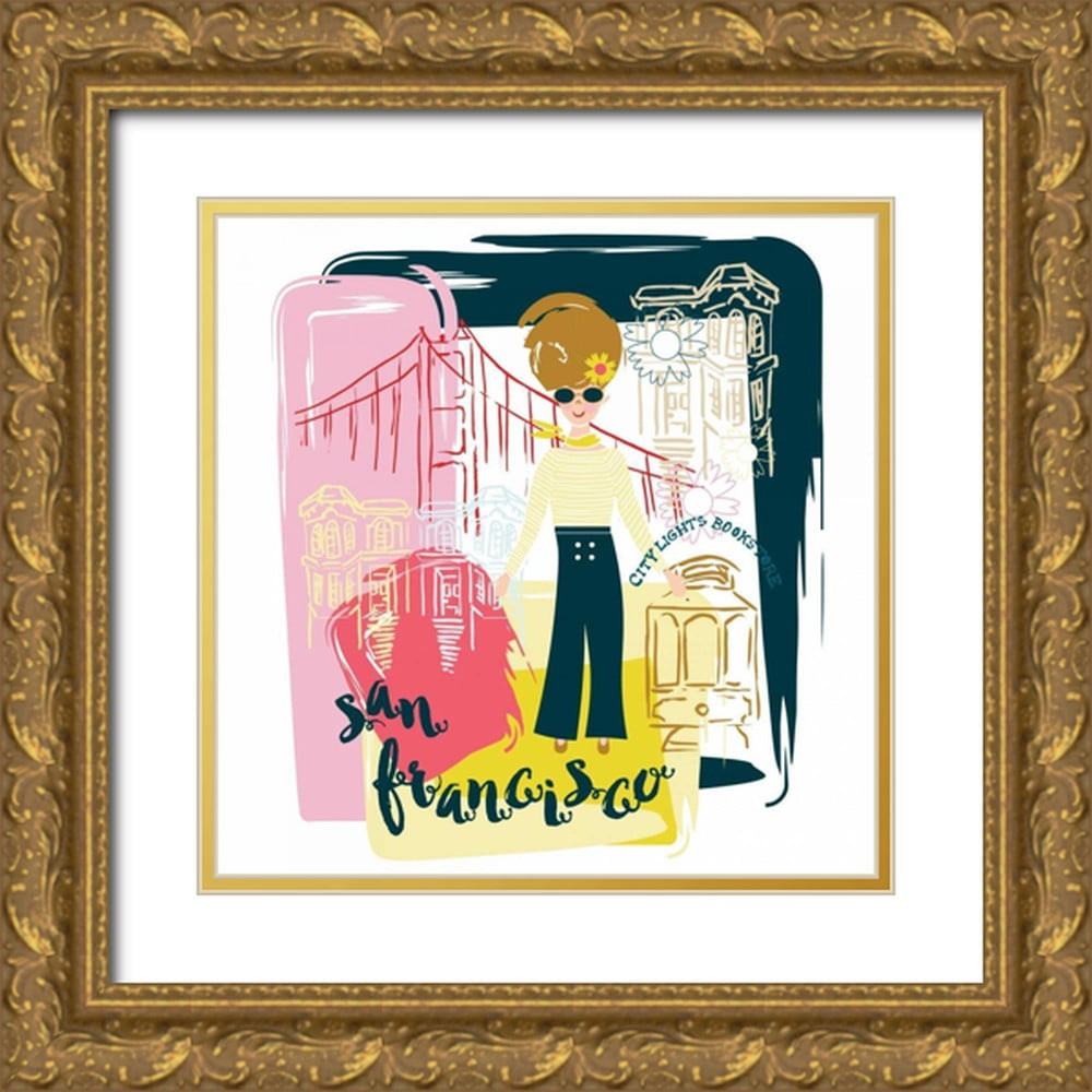 Esther Bley Designs 26x26 Gold Ornate Wood Framed with Double Matting ...