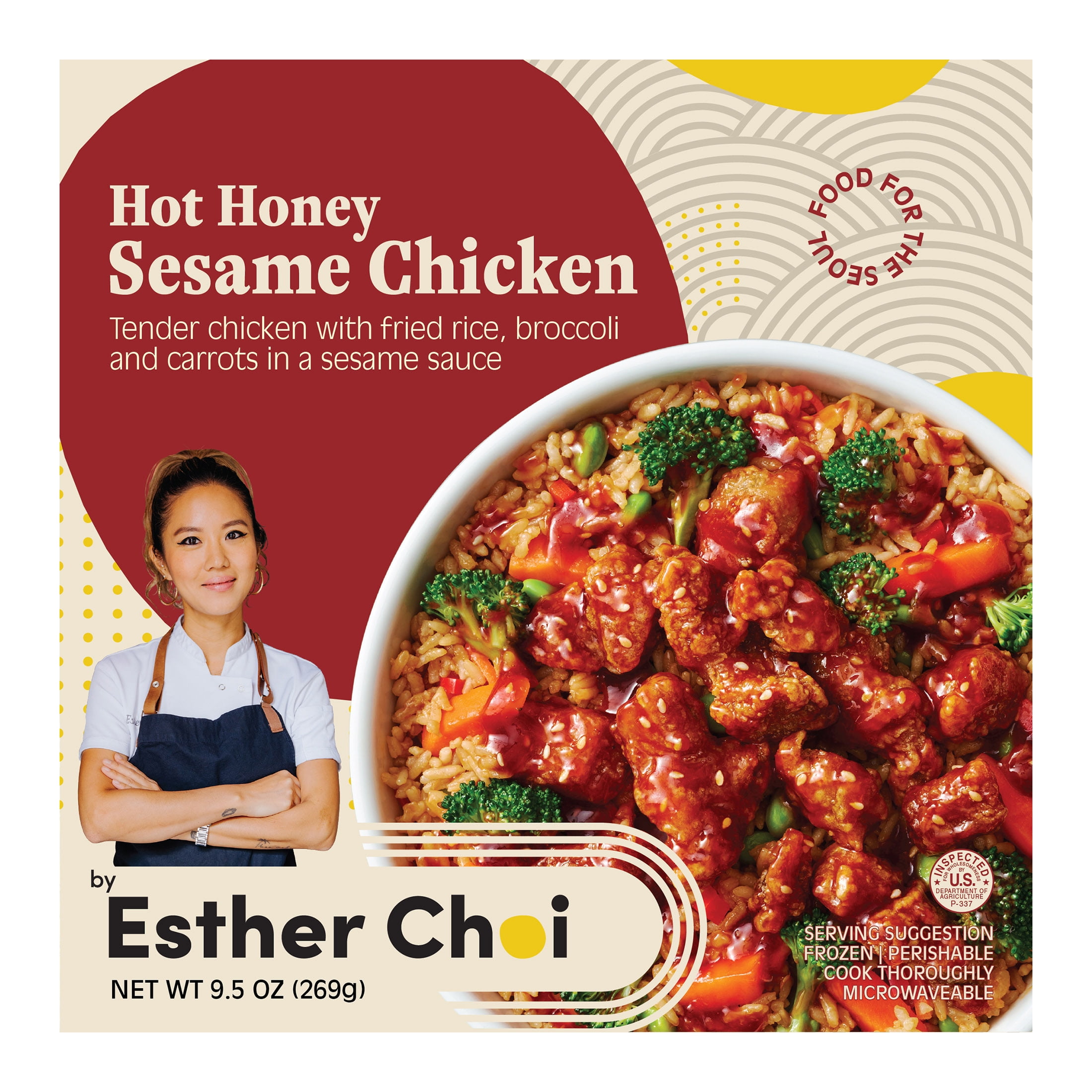 Esther Choi's Hot Honey Sesame Chicken with Fried Rice and Vegetables ...