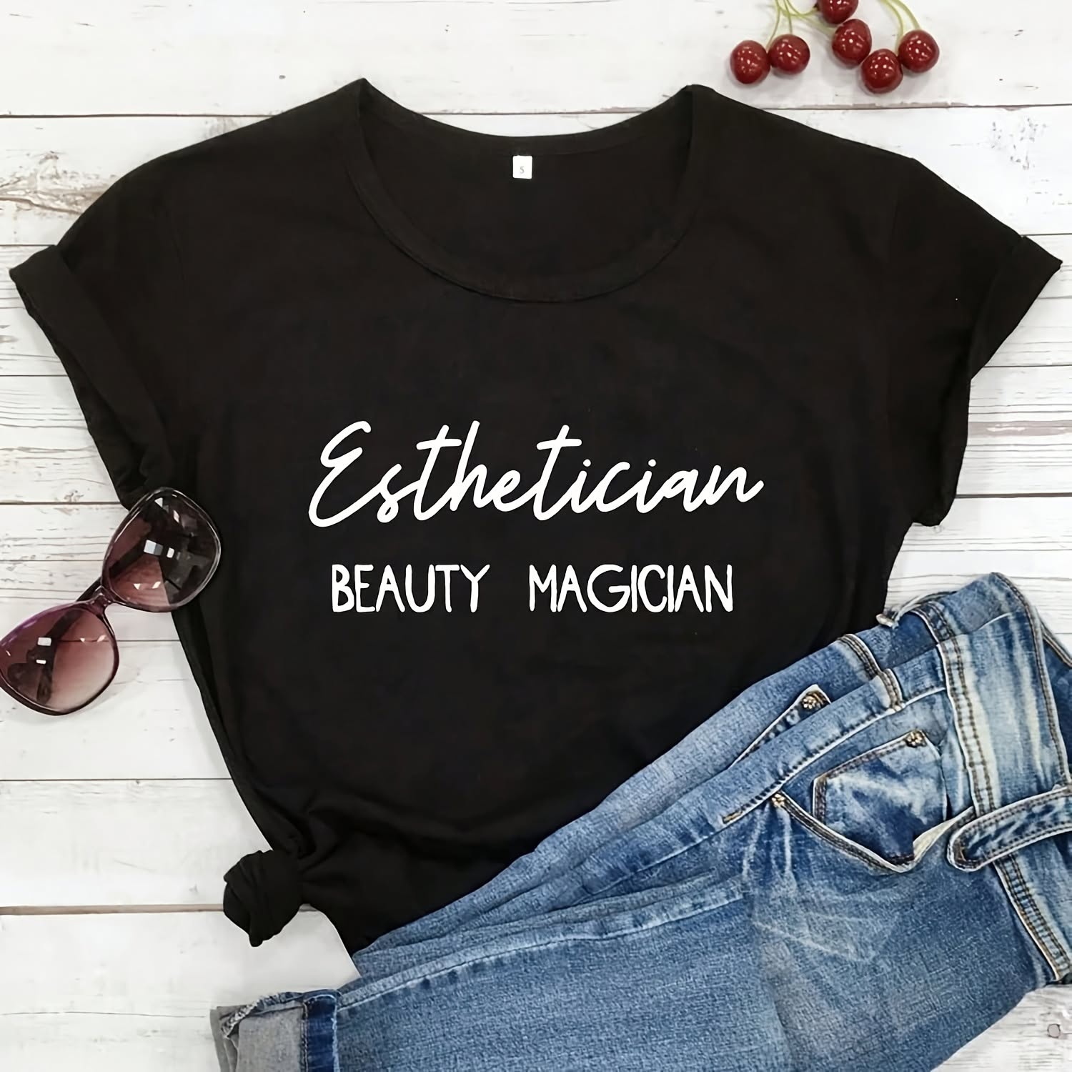 Esthetician Beauty Magician T-S1Hir Skin re Specialist Wo FaS1Hion sual ...