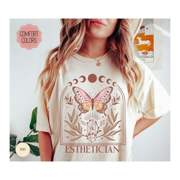 Esthetician Butterfly Moon Phases Shirt, Esthetician s, Skin Care ...