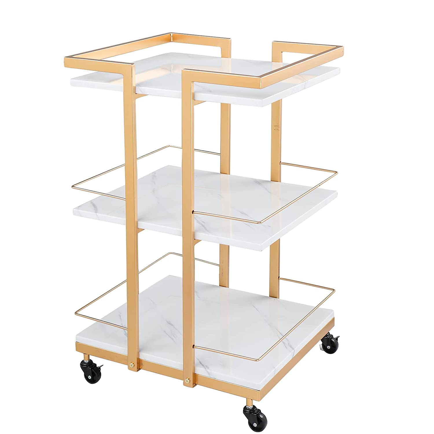 Esthetician Cart with Wheels Utility Salon Rolling Trolley, Gold Mobile ...