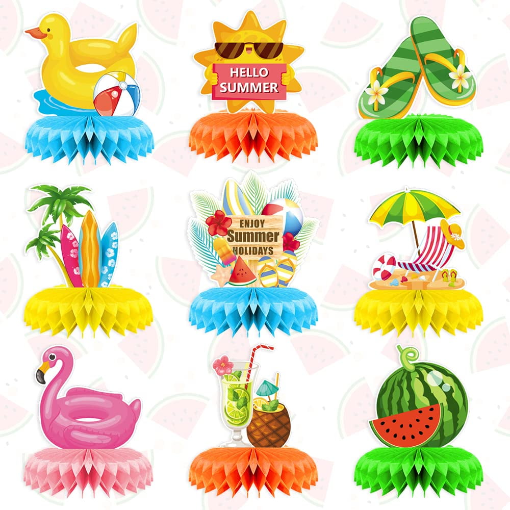Estivaux 9 PCS Summer Tropical Honeycomb Centerpieces for Tables, Luau ...