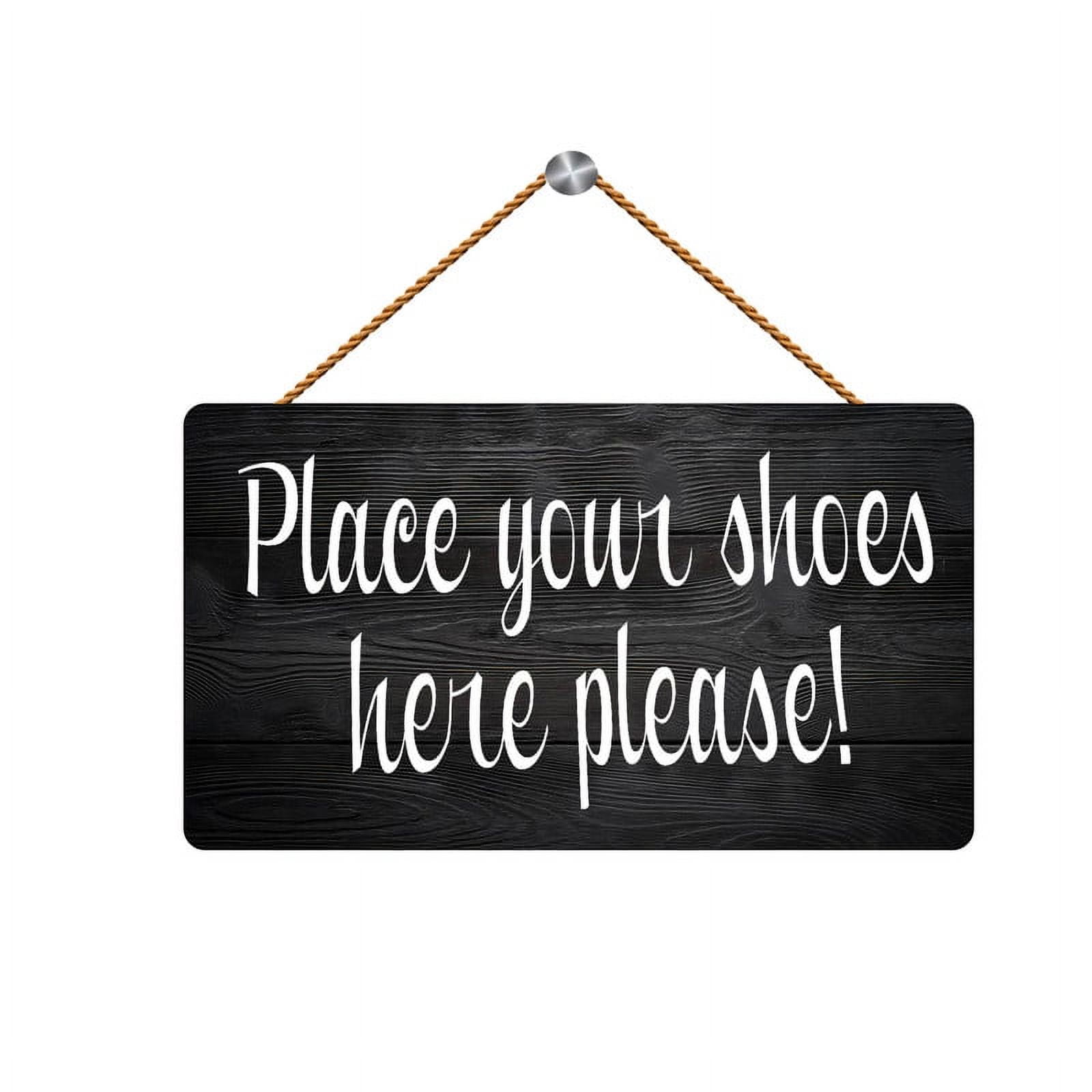 Estiyond Home Wood Plaque Sign Place Your Shoes Here Please Wall ...