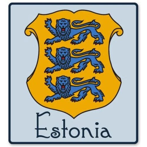 Estonia Coat Of Arms Oval Car Sticker Phone Decal Water Bottle Stickers ...