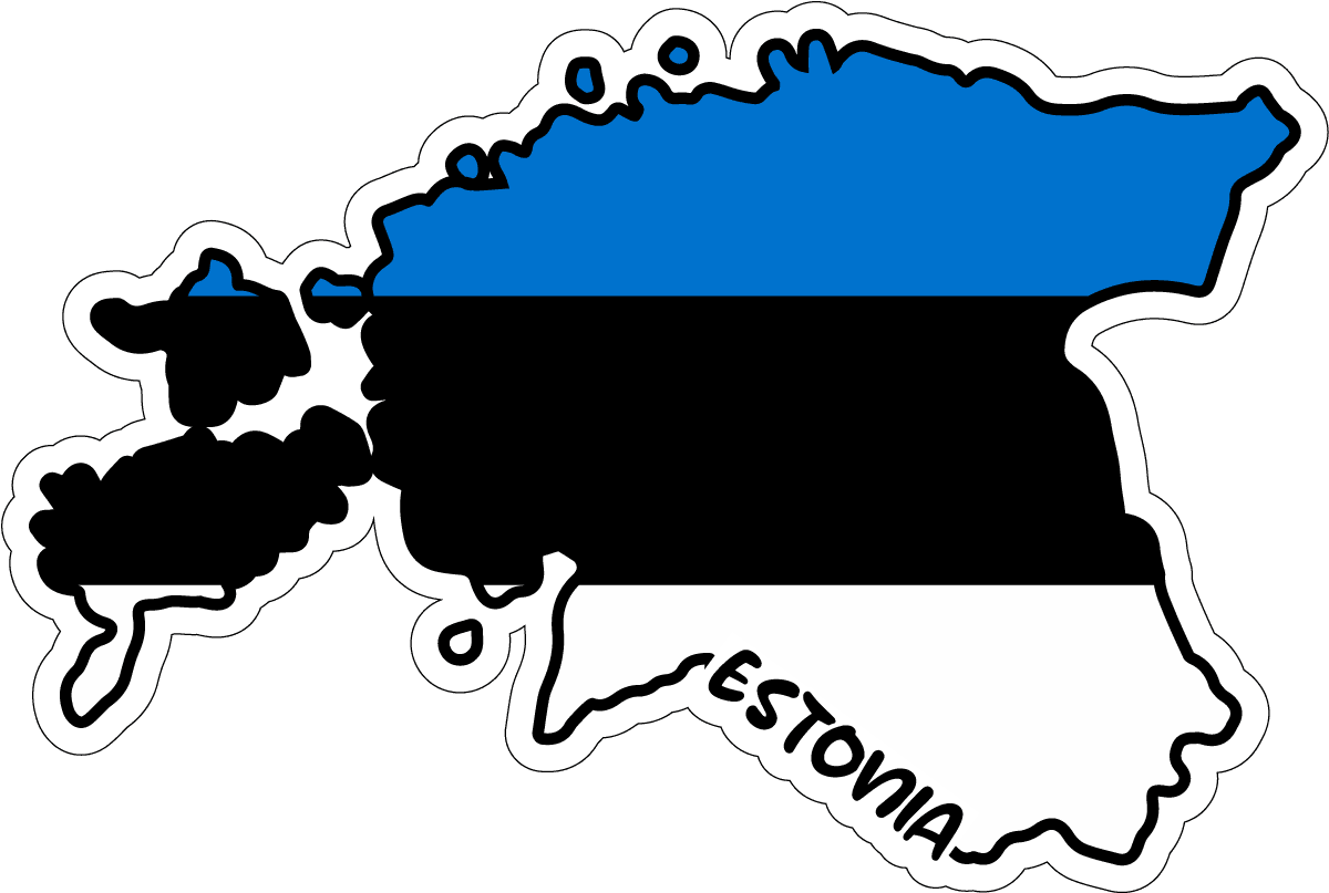 Estonia Map Flag Sticker Decal 4 Inches - 4 inch - Walmart.com