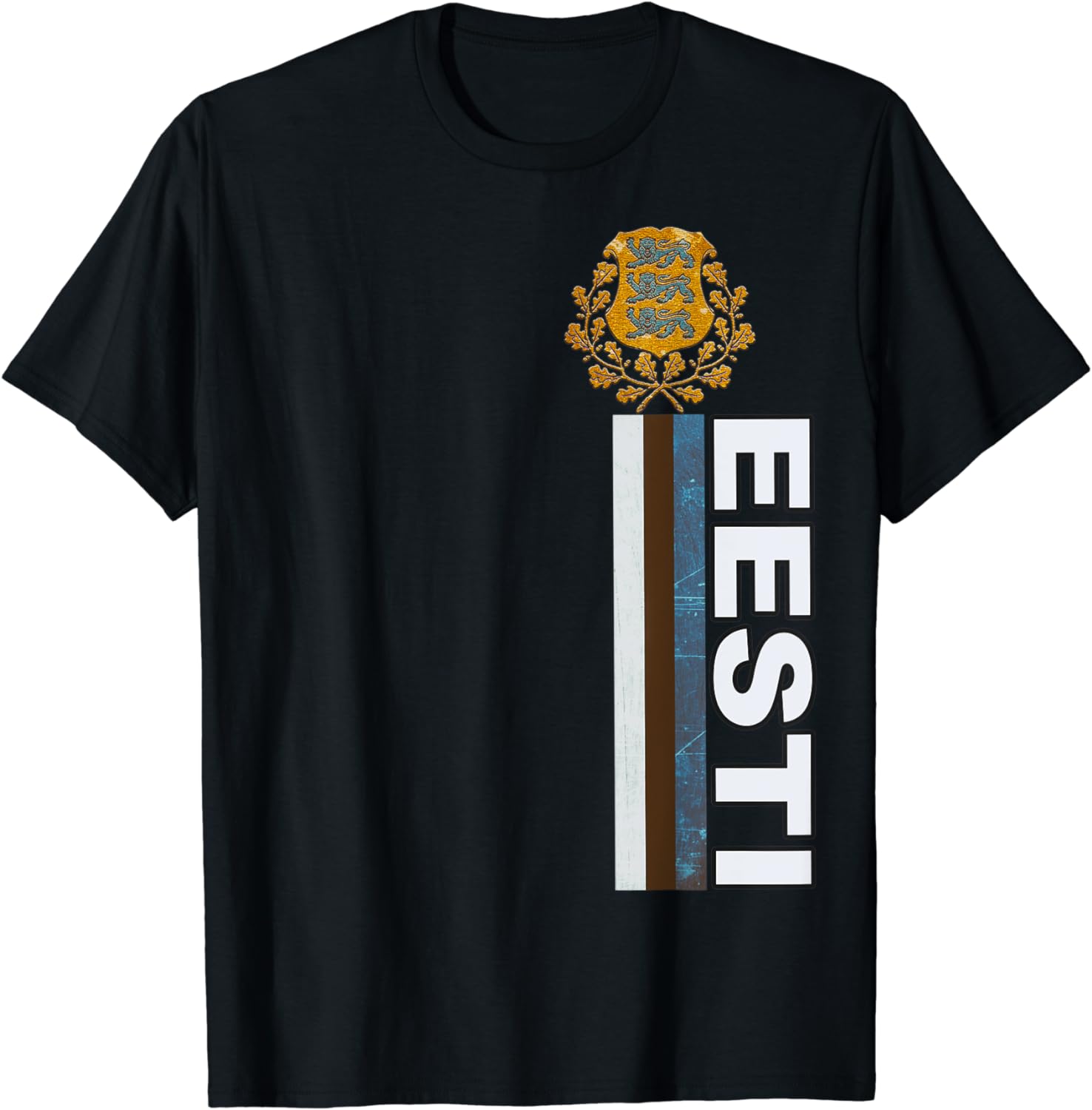 Estonian Football Pride Vintage-effect Eesti, print T-Shirt mens t hirt ...