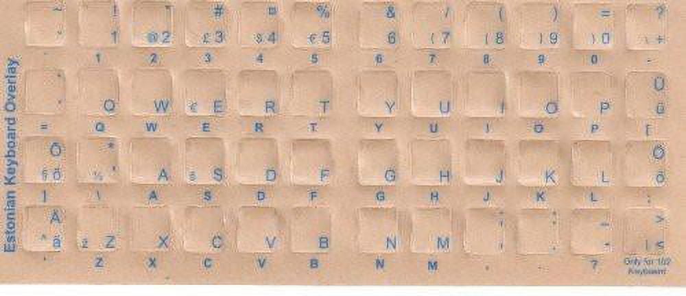 Estonian Keyboard Stickers - Labels and Overlays for White Computer ...