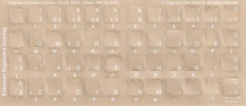 Estonian Keyboard Stickers - Labels - Overlays with White Characters ...