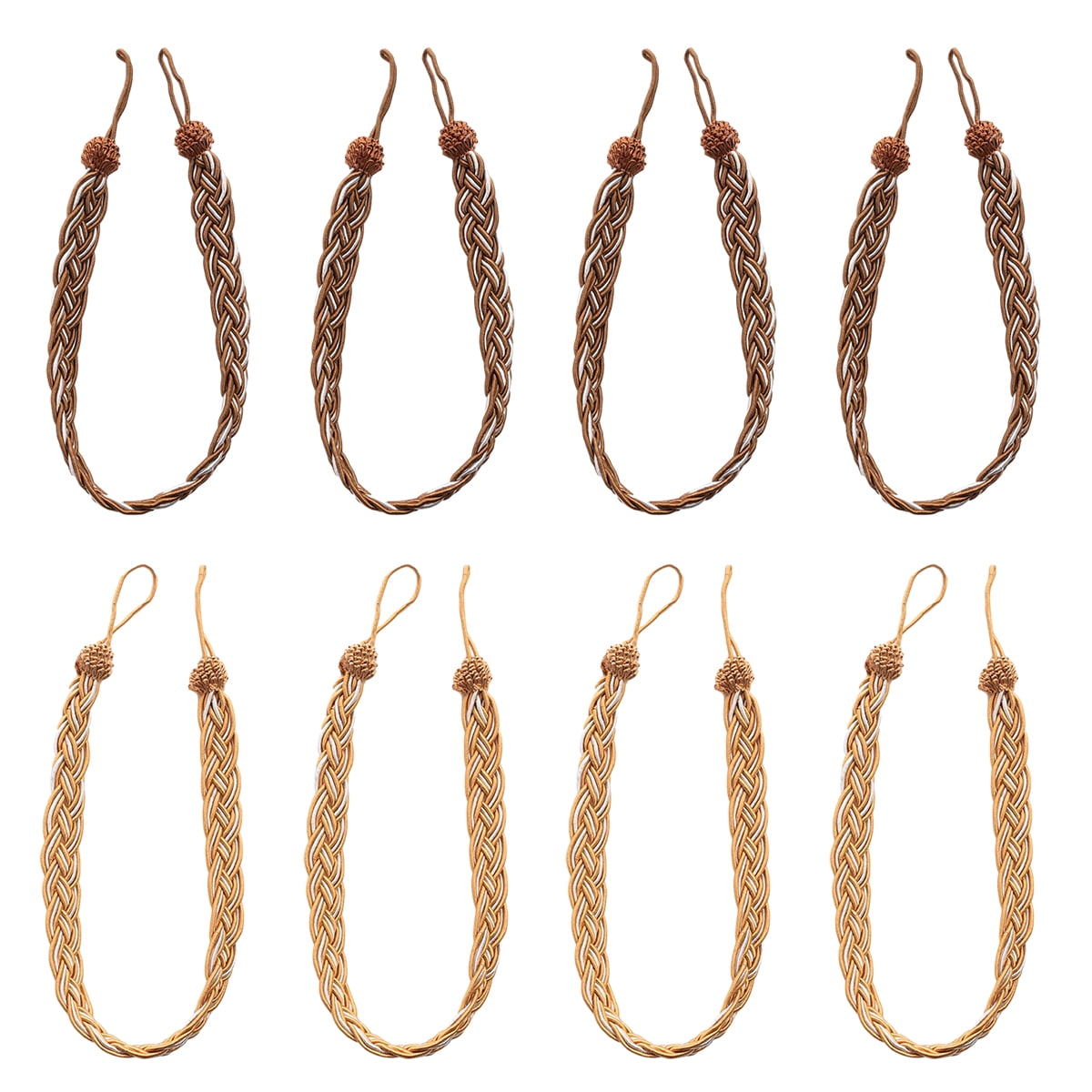 Estrela 4 Pairs Hand Braided Curtain Tie Back, Buckle Holdback Drapery ...