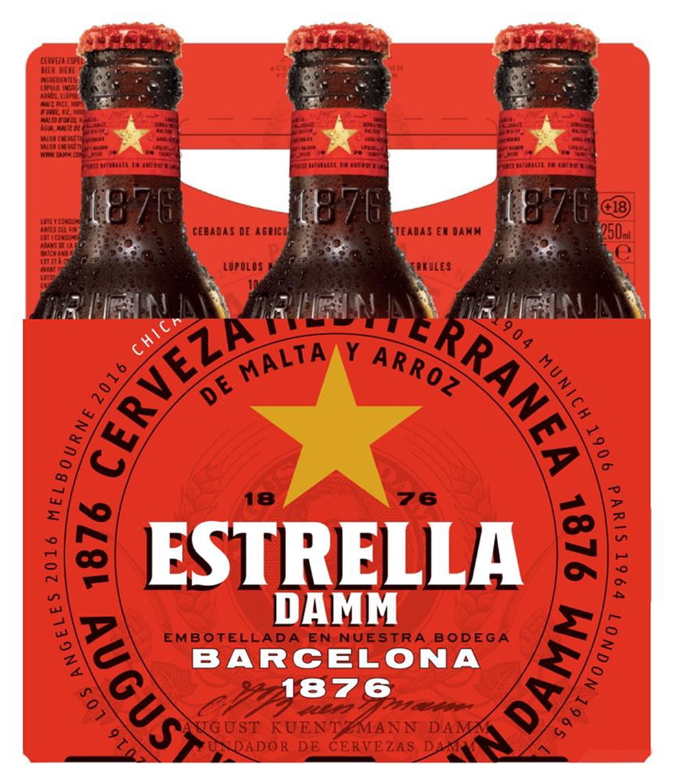 Estrella Damm Lager Beer, 6 Pack, 11.2 oz Glass Bottle 5.4% - Walmart.com