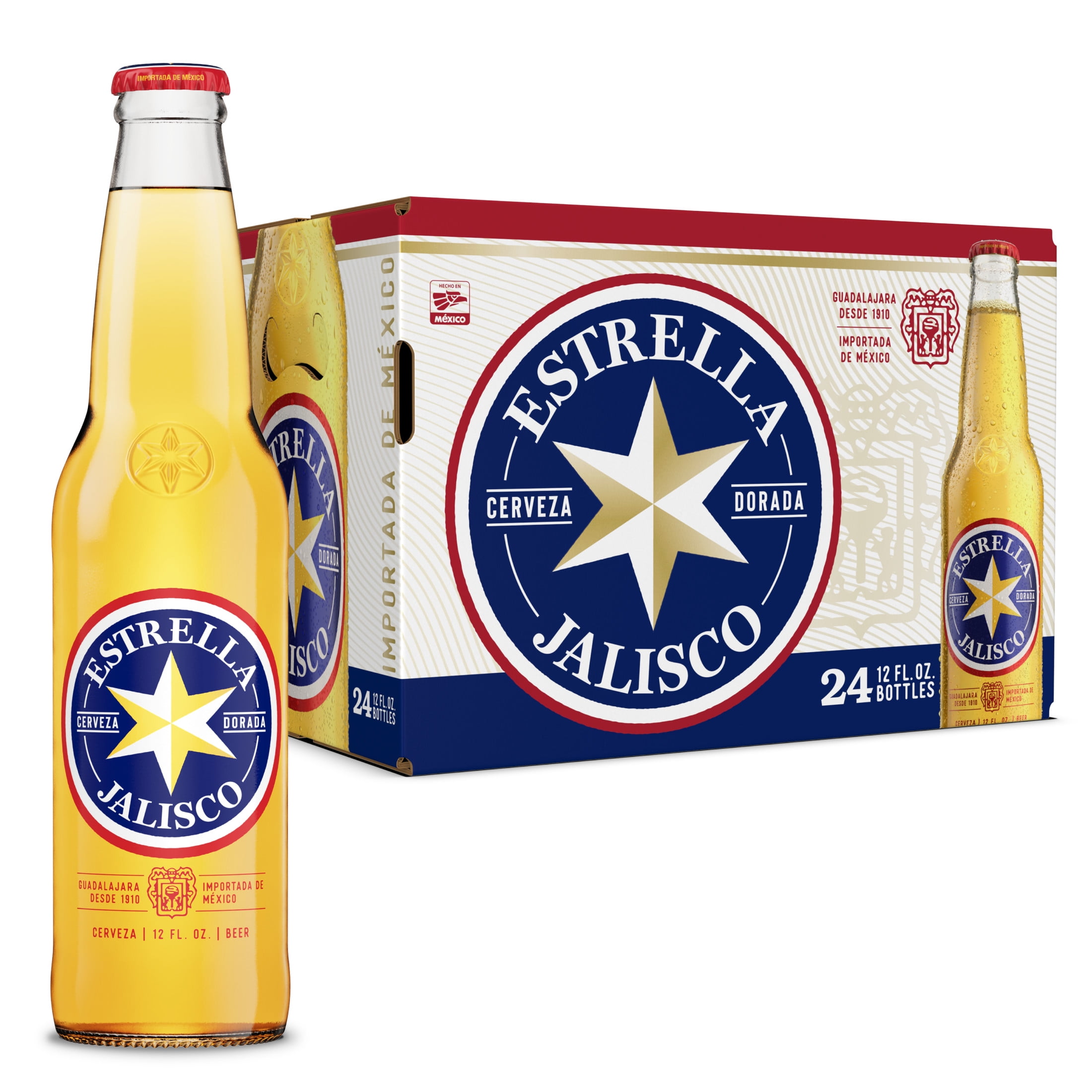 Estrella Jalisco Cerveza Lager Import Beer 24 pack 12 fl oz Glass ...