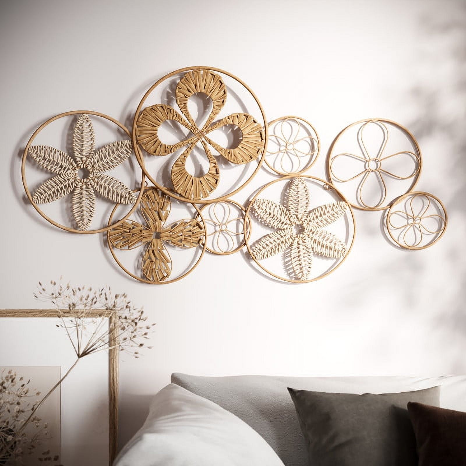 Estrella Rattan Abstract Circle Wall Art - Walmart.com
