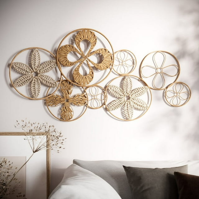 Estrella Rattan Abstract Circle Wall Art - Walmart.com
