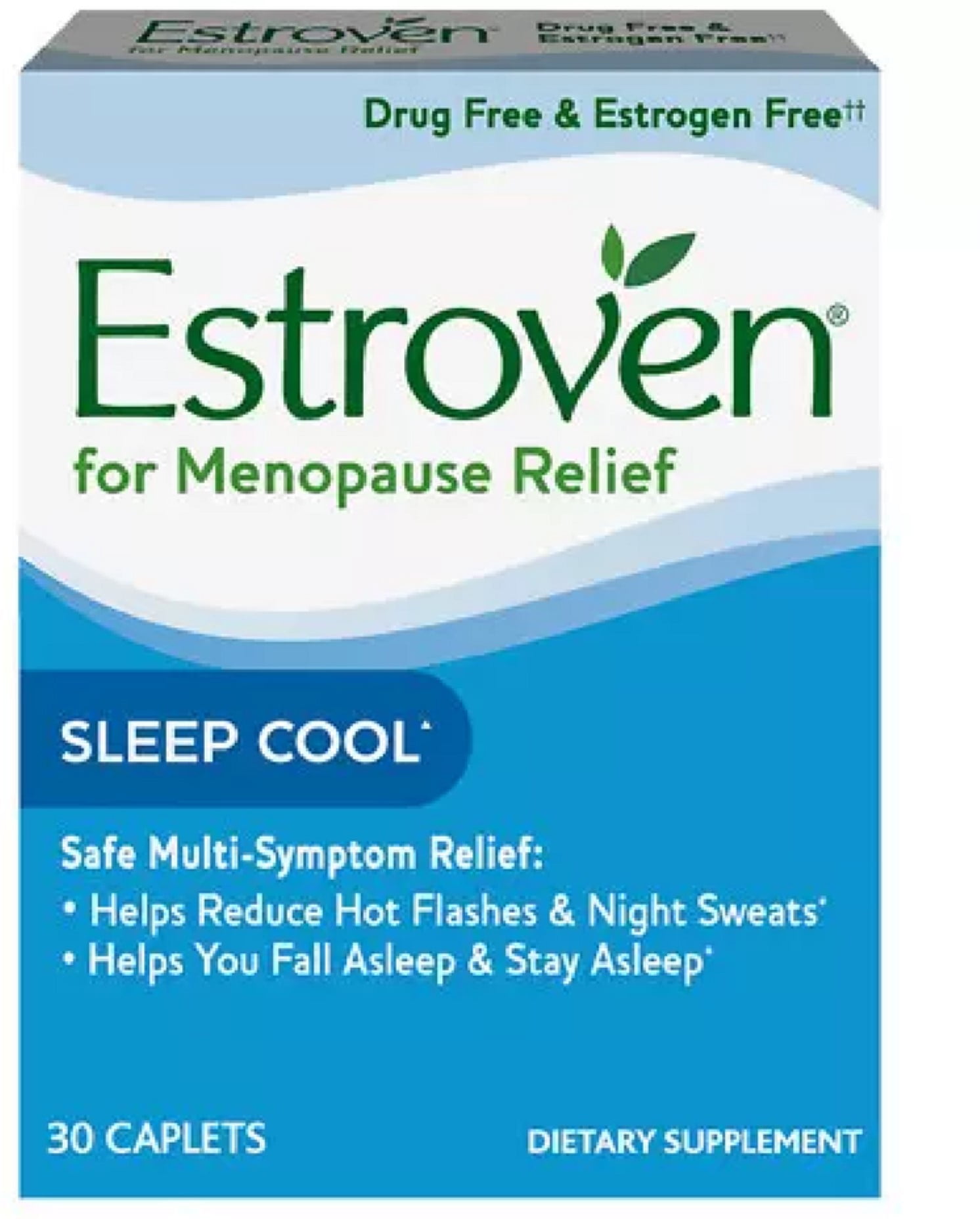 Estroven Sleep Cool Caplets, Night Sweats Relief, Soy Isoflavones, 30 ...