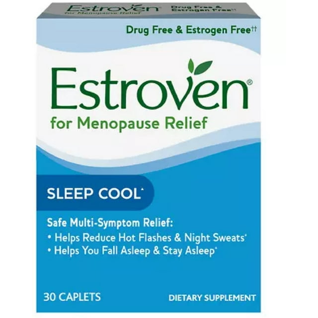 Estroven Menopause Relief Sleep Cool Caplets, Multi-Symptom Nighttime ...