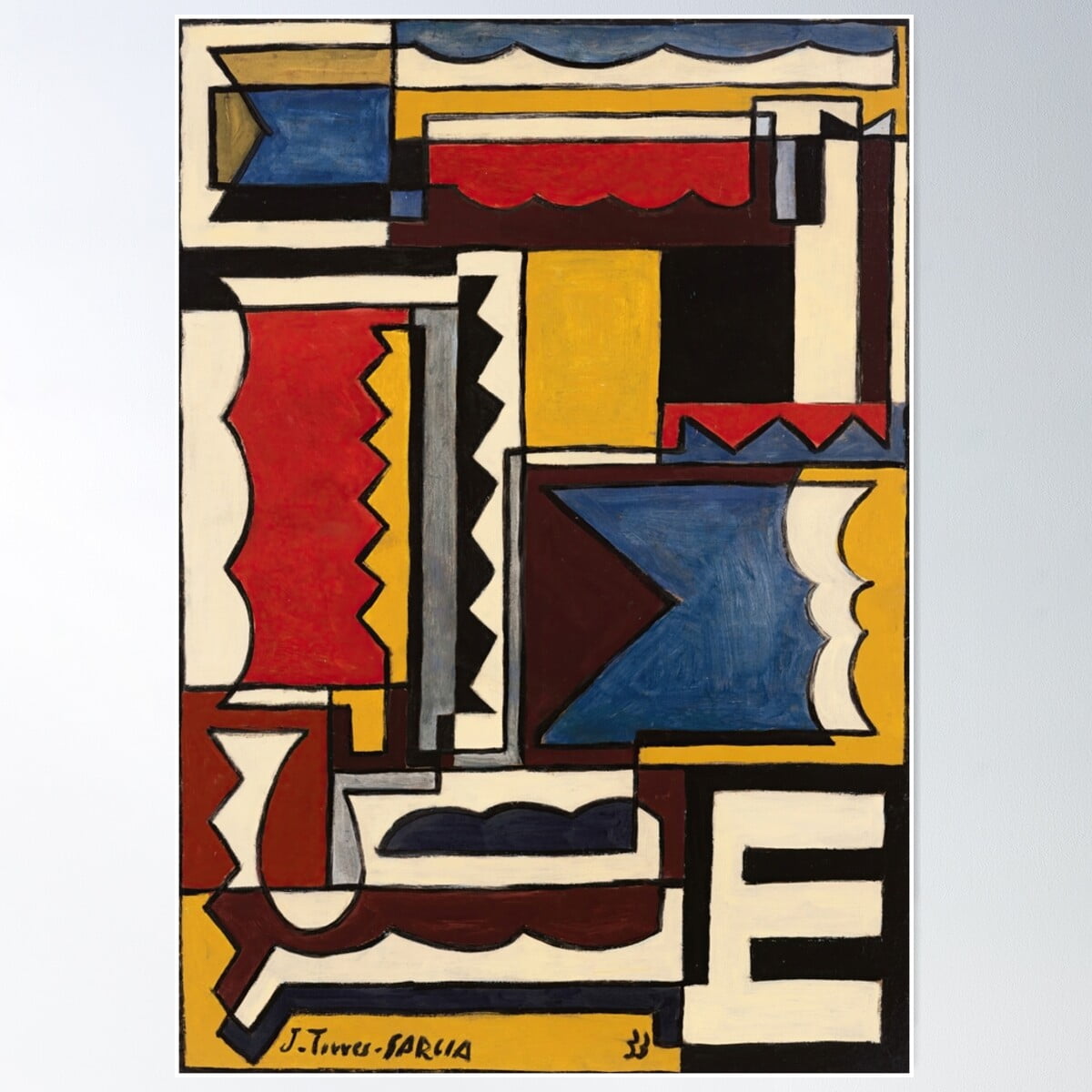 Estructura Con Formas Trabadas - Joaquín Torres-García Poster Wall Art, Modern Wall Decor For ...