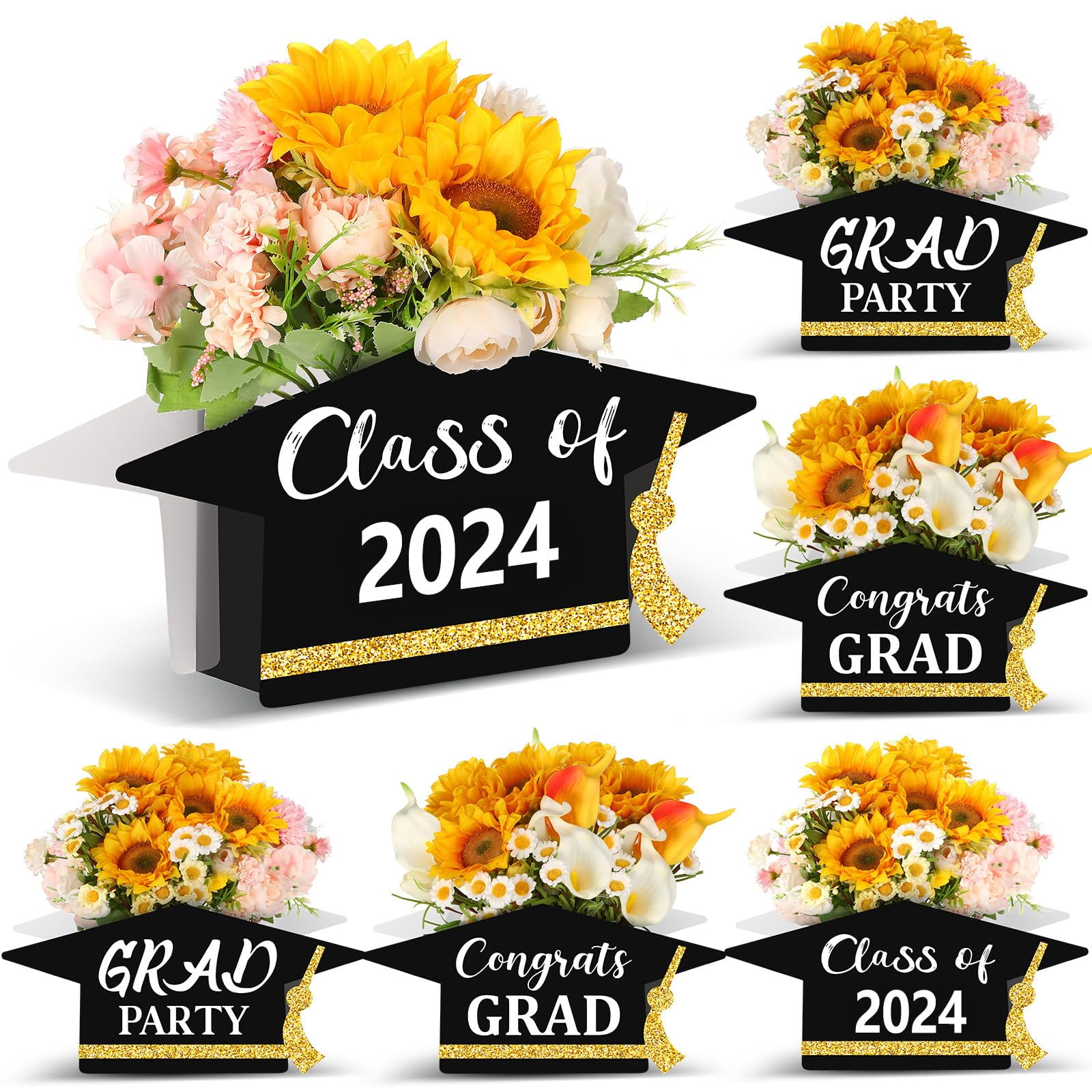 Estune 6 Pcs Class of 2024 Graduation Table Decorations Graduation ...