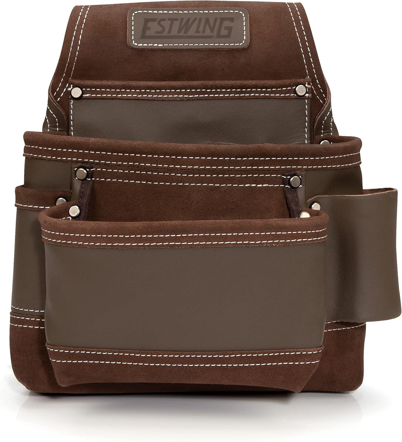 Estwing Contractor's Tool Belt Work Pouch, 7 Pockets, Leather ...
