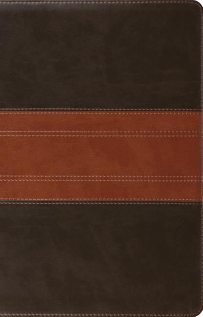 Esv Large Print Thinline Reference Bible-Forest/Tan Trail Design ...