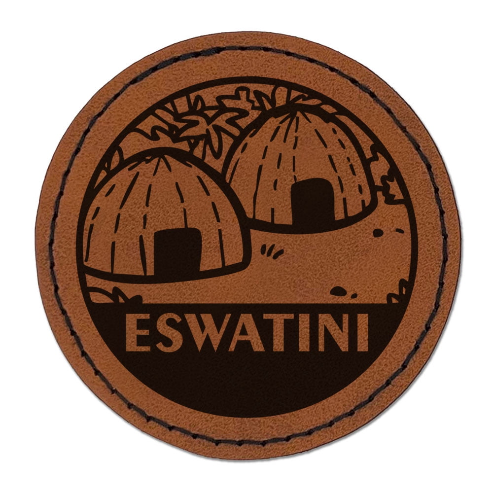 Eswatini Swaziland Country Destination Travel Landmark Round Iron-On ...
