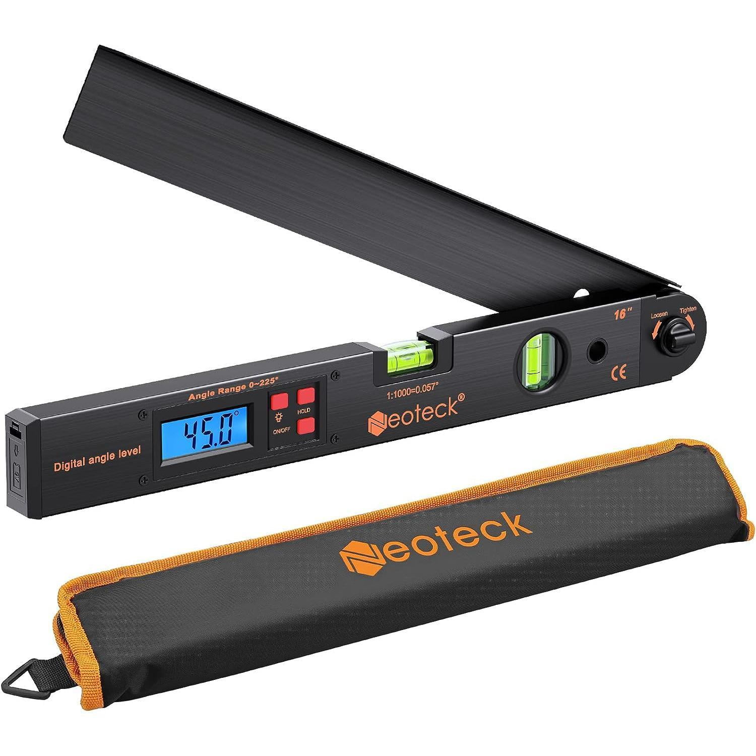 Esynic Aluminum Digital Angle Finder Protractor 225° 16 inch Backlit ...