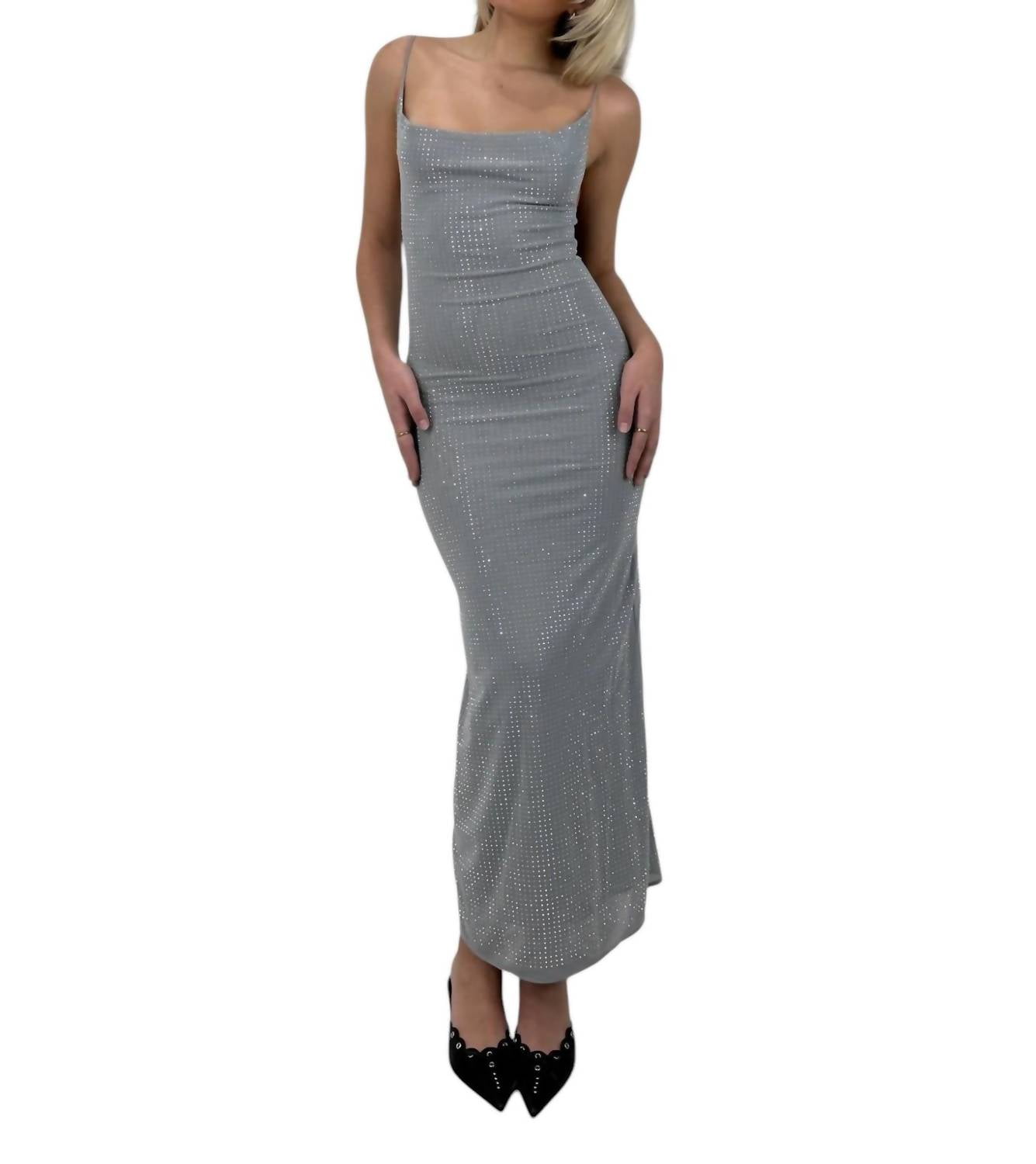 Et Clet Rhinestone Cowl Neck Midi Dress - Walmart.com