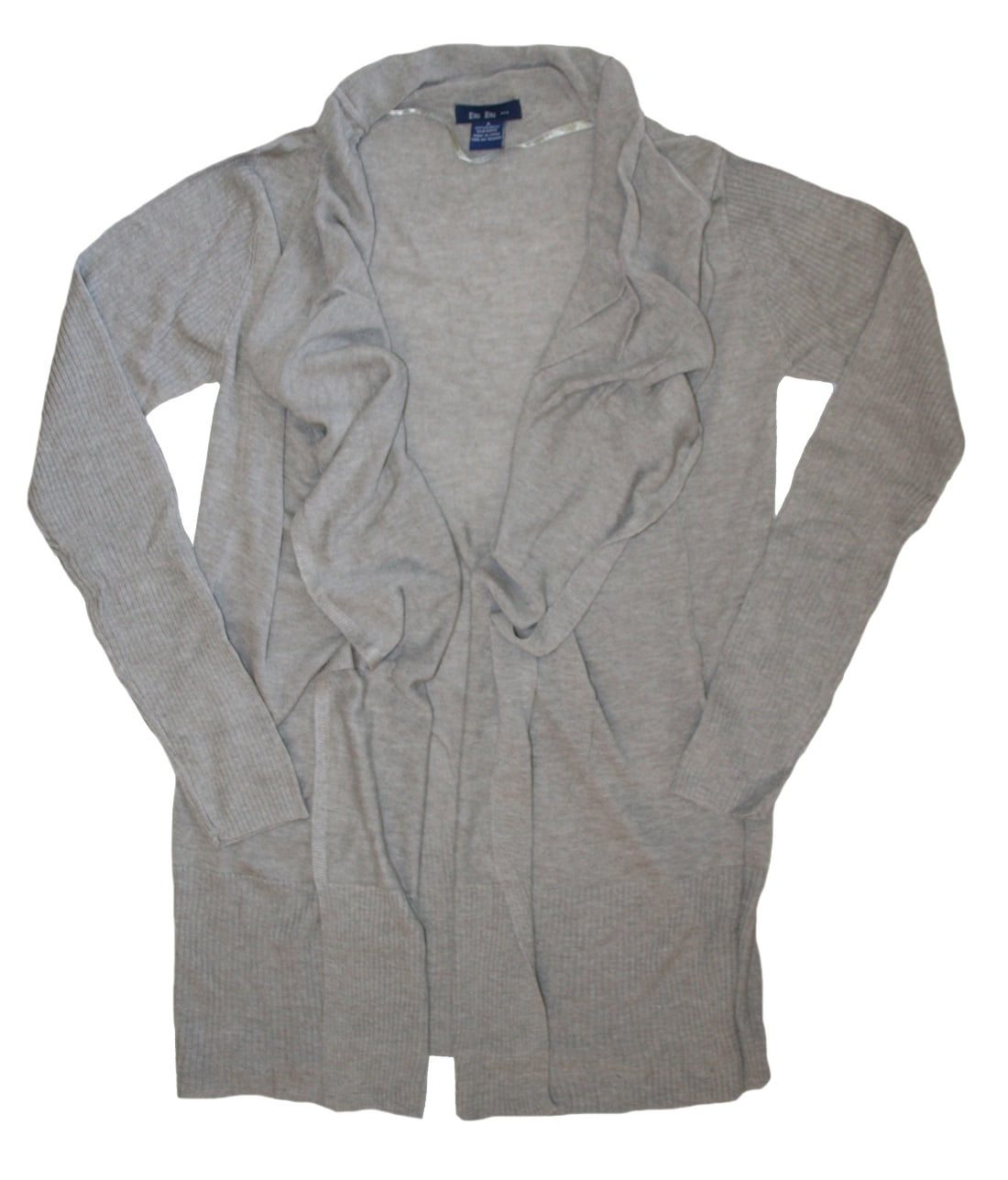 Etc. Etc. Women's Stone Gray Drape Cardigan (Small) - Walmart.com