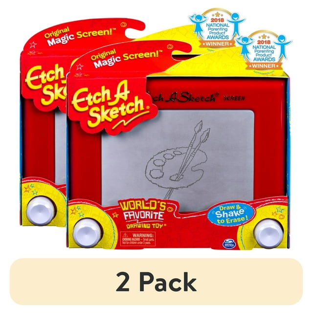 (2 pack) Etch A Sketch, Classic Red Drawing Toy with Magic Screen, for Ages 3 and Up - Walmart.com