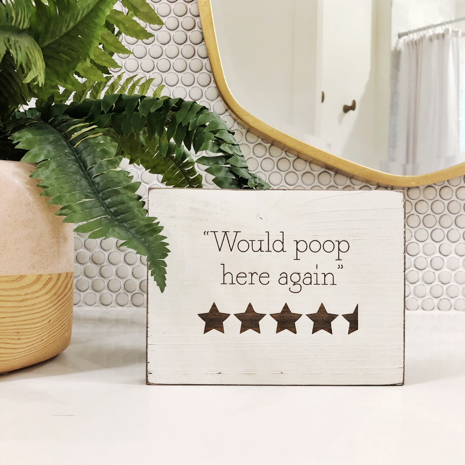 Etch & Ember Funny Bathroom Signs - Would Poop Here Again - Farmhouse ...