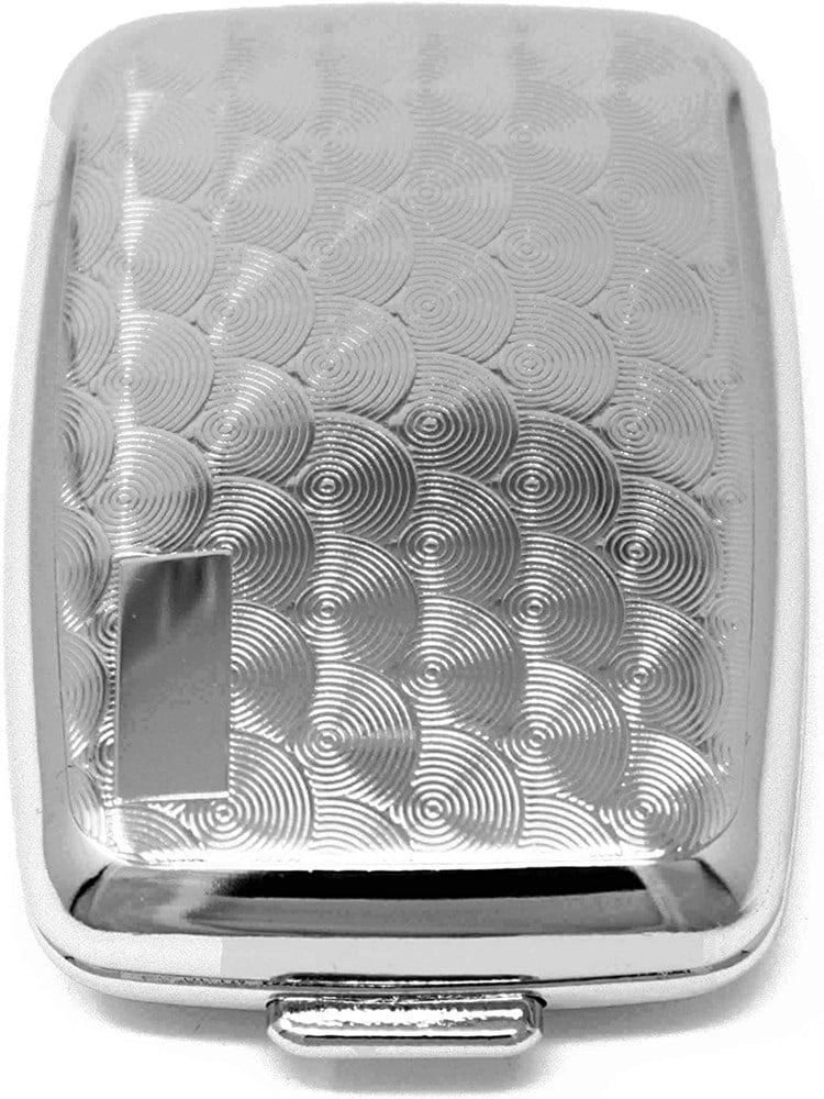 Etched Design Rectangular Pocket Purse Portable Travel Pill Box With ...
