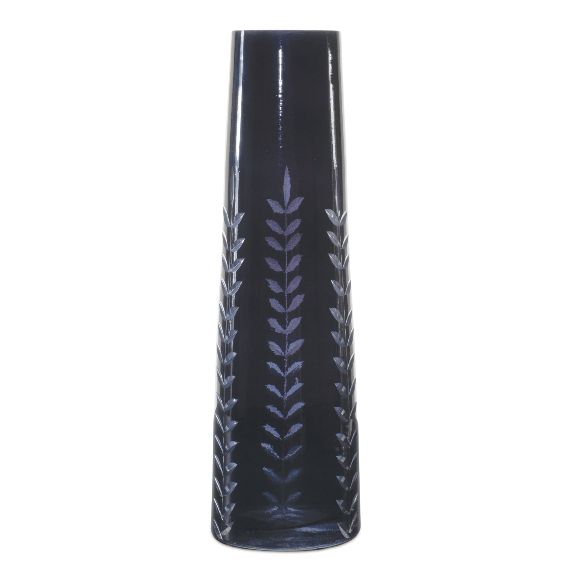 Etched Soda Lime Glass Vase 9"H - Walmart.com