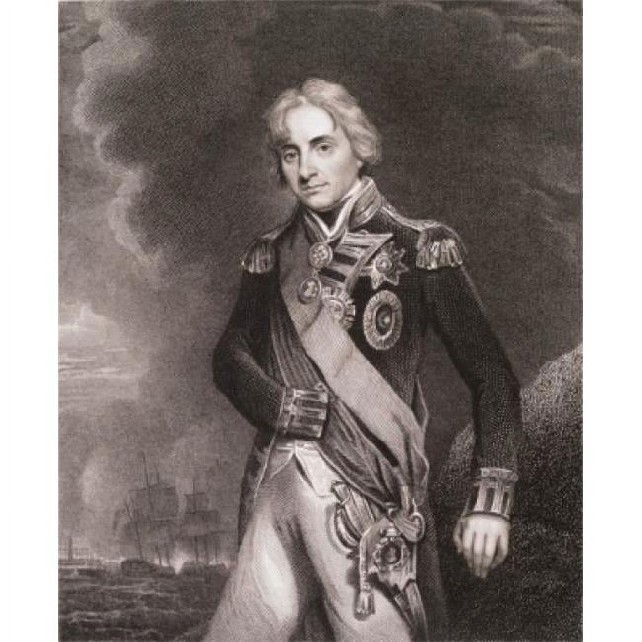Etching of Viscount Horatio Nelson From Hoppner Original John Hoppner ...