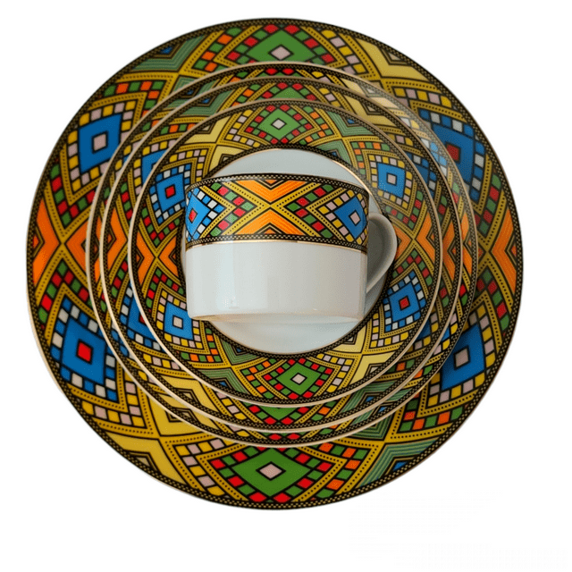 Etege Ethiopia- 20 Pieces Dinnerware Set. Tebeb Design. Durable and ...