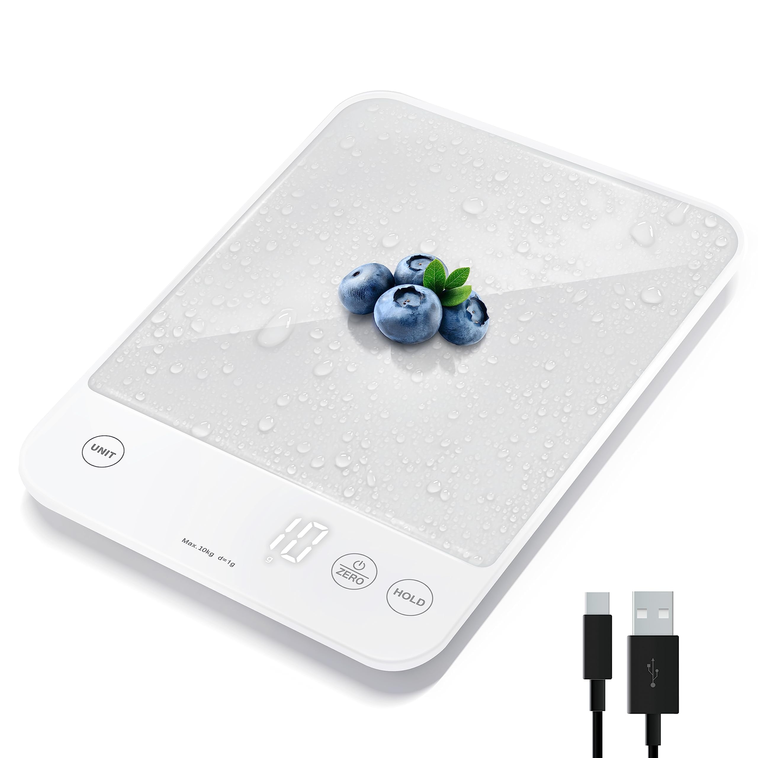 Etekcity Food Kitchen Scale, 22lb Digital Weight Scale Grams and Ounces Rechargeable Waterproof ...