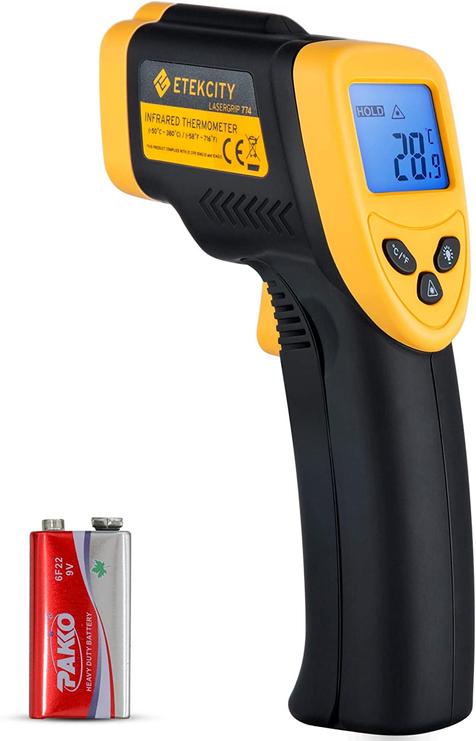 Etekcity Lasergrip 774 Non-contact Digital Laser Infrared Thermometer ...