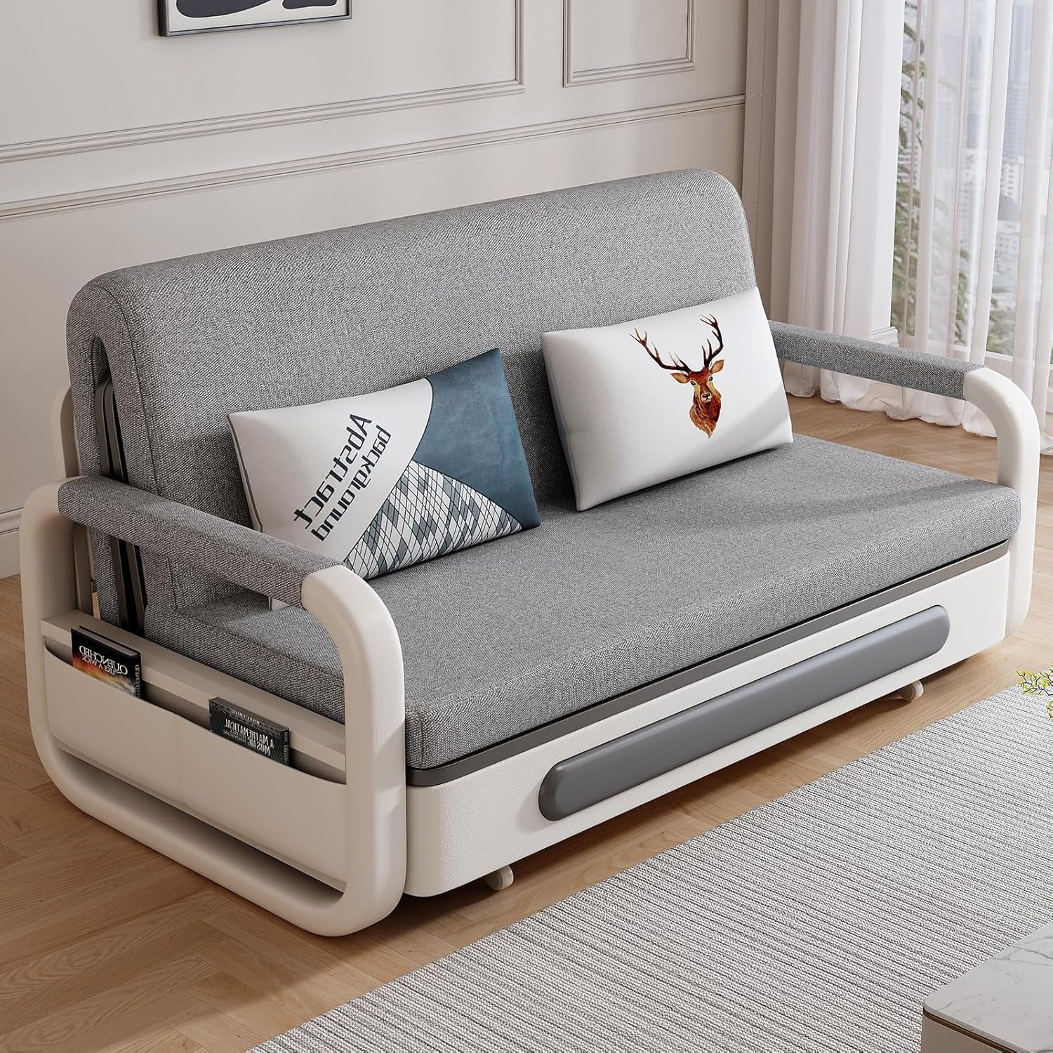 Etelifrank Full Size Modern Convertible Storage Sofa Bed with Pull Out ...