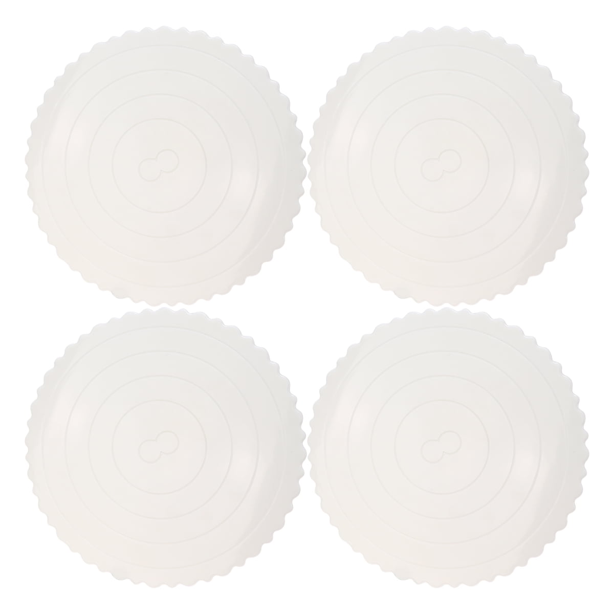 Etereauty 4pcs 8inch Plastic Cake Serving Trays Reusable Round Cake ...