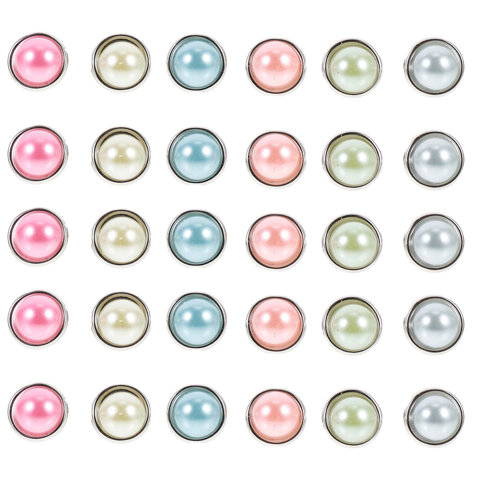 Etereauty 50 Pcs Decorative Mini Brads Round Paper Fasteners Pearl ...