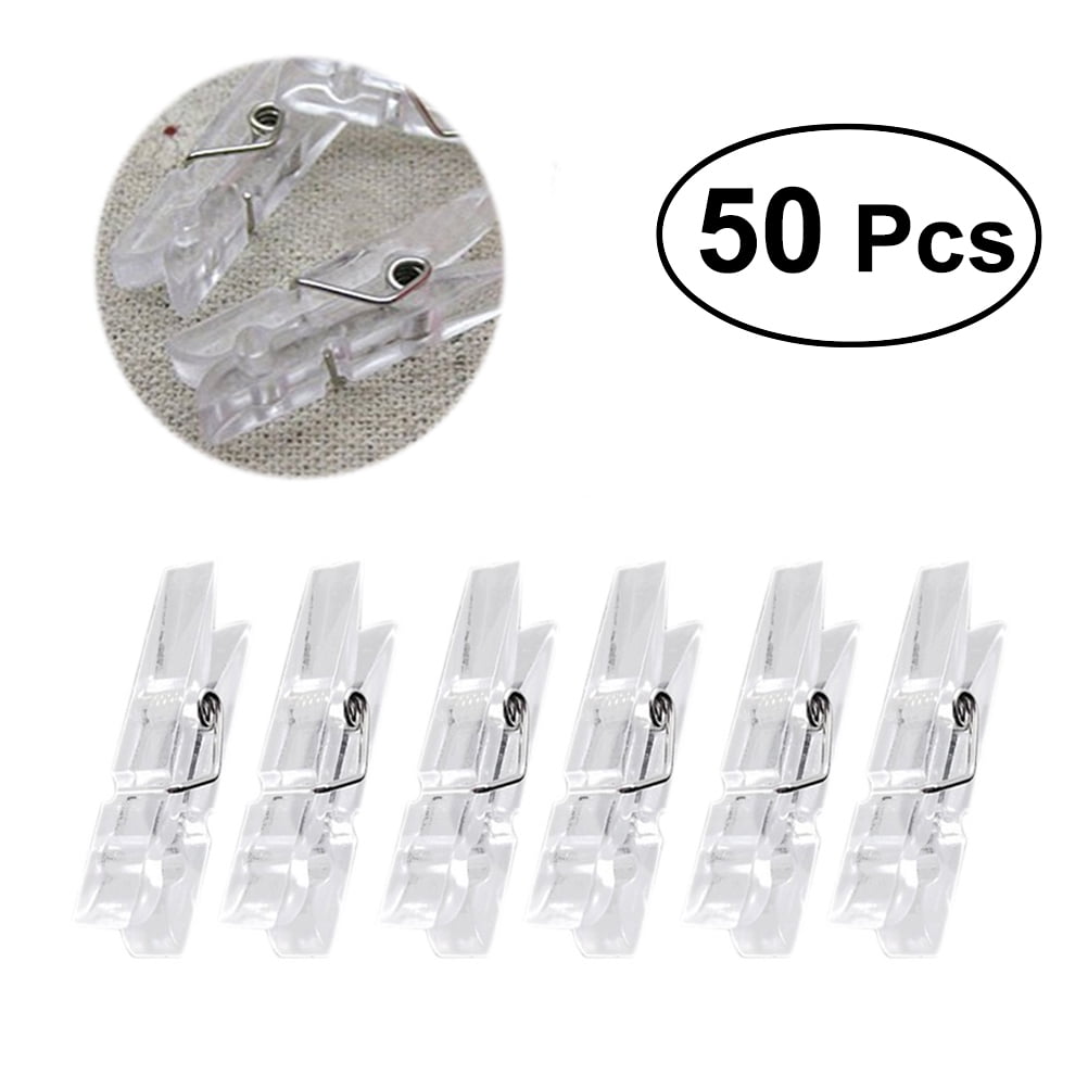 Etereauty 50Pcs Spring Hanging Clips Clamps Plastic Clothes Line Clips ...