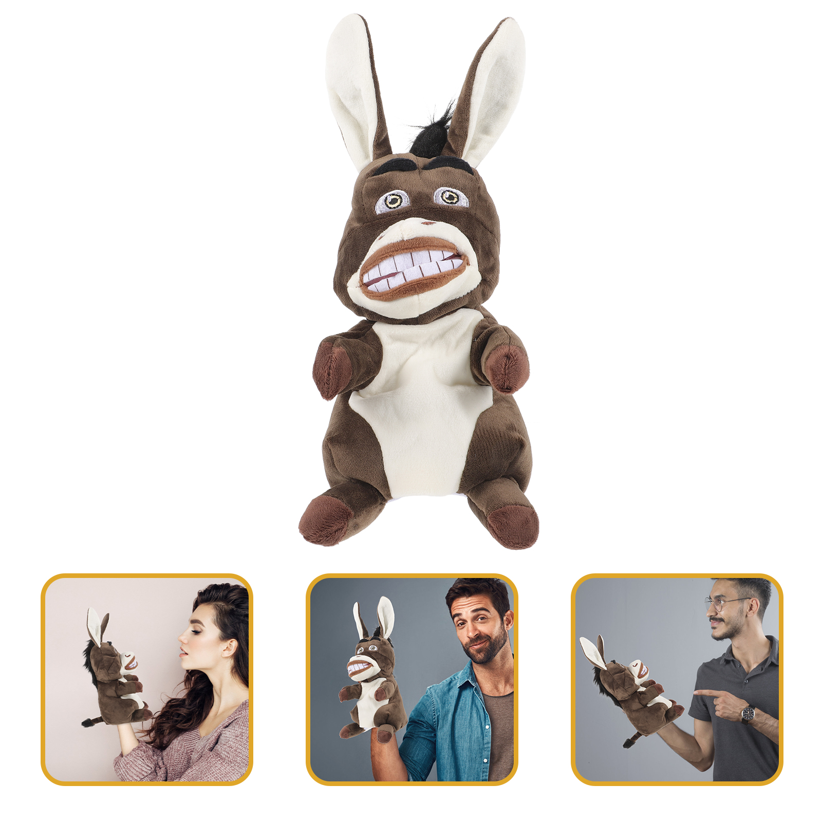 Etereauty Animal Finger Puppets,Donkey Hand Puppet Plush Animal Toy ...