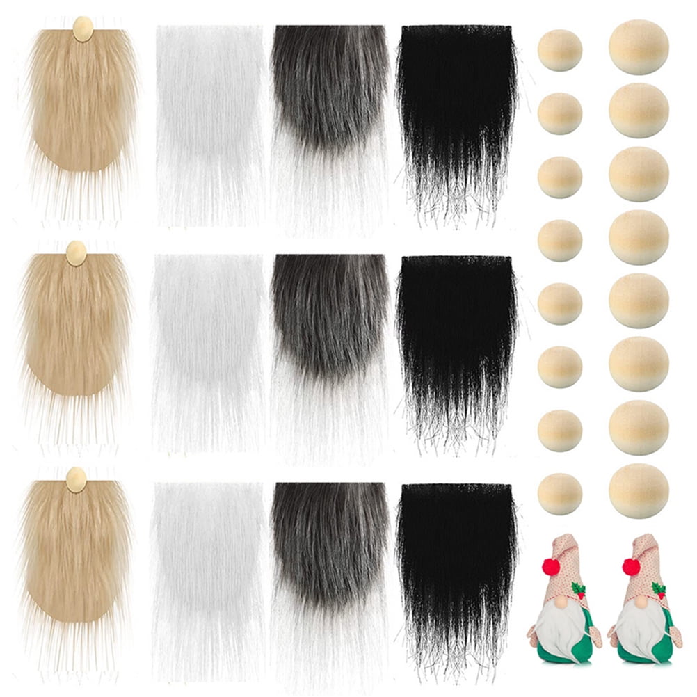 1 Set of Pre Cut Gnome Beard Costume Faux Fur Dwarf Beard with Wood ...