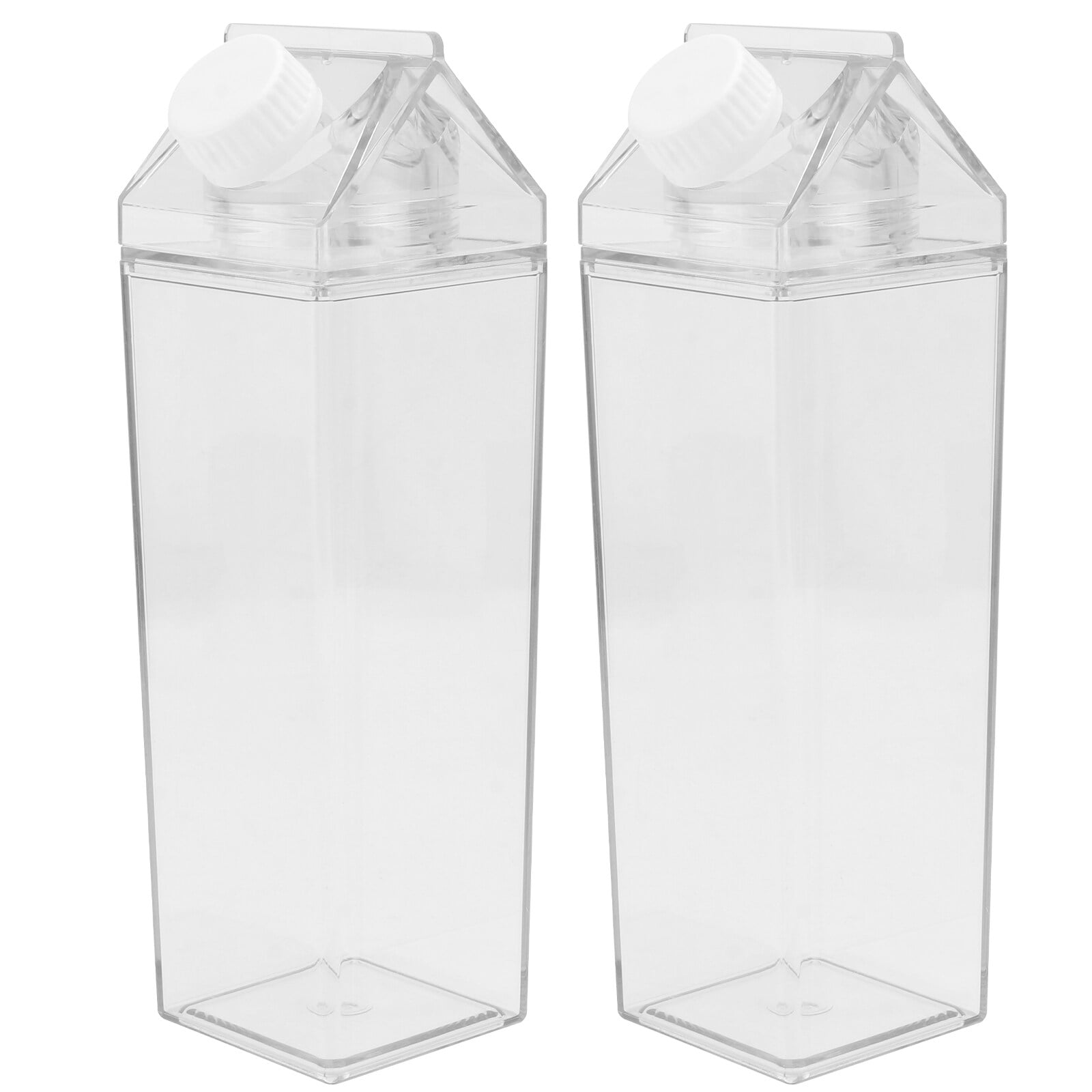 Etereauty Bottle Milk Water Carton Clear Plastic Square Bottles ...