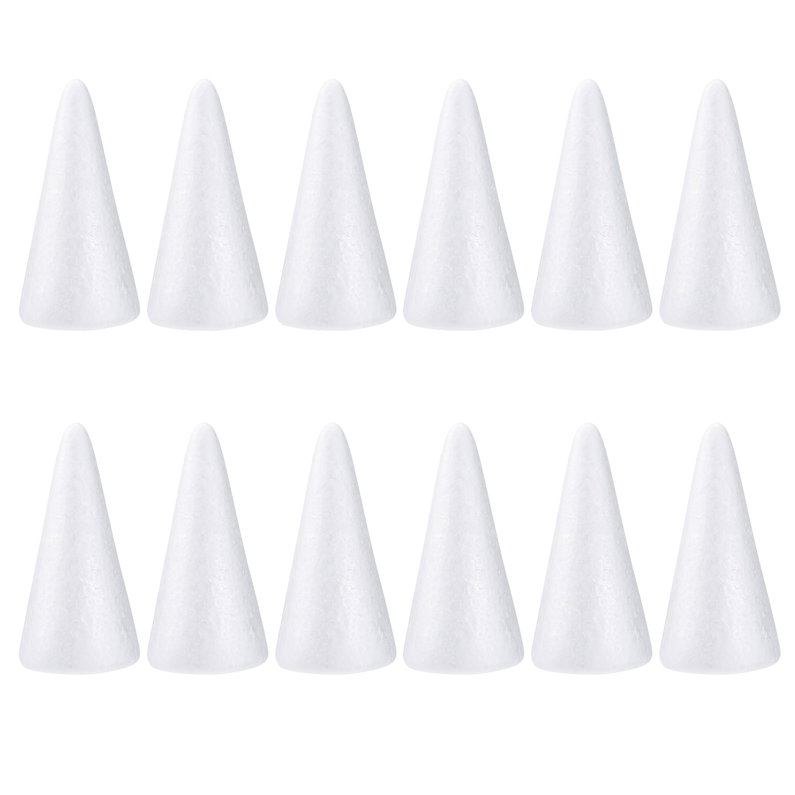 HAKIDZEL Small Craft Cones Polystyrene White Foam 12Pcs 5.7x2.8x2.8in ...