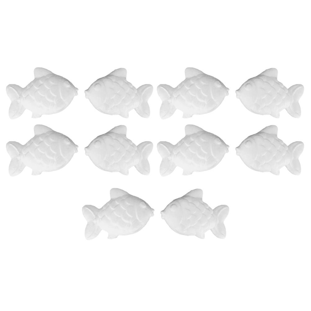 Foam Fish Ornaments for Decoration 10pcs White Craft Supplies Great for ...