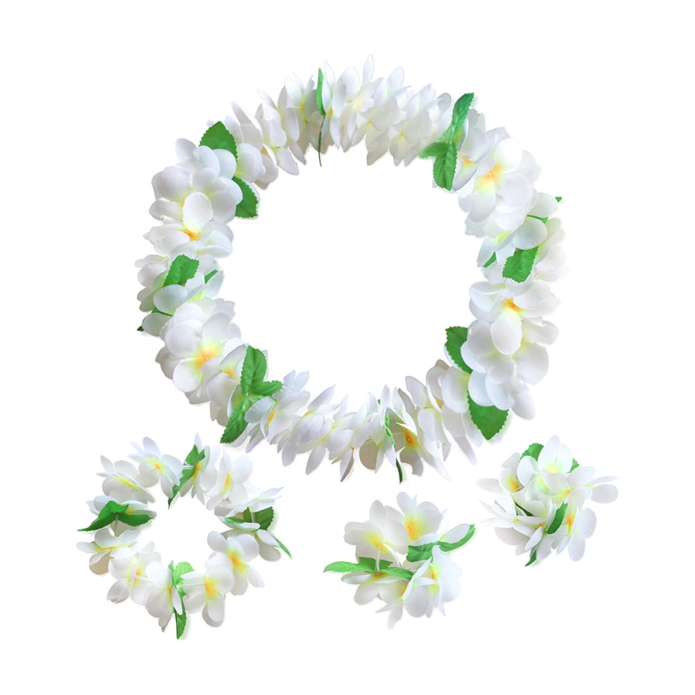 Etereauty Flower Party Hawaiian Luau Lei Tropical Leis Headband ...