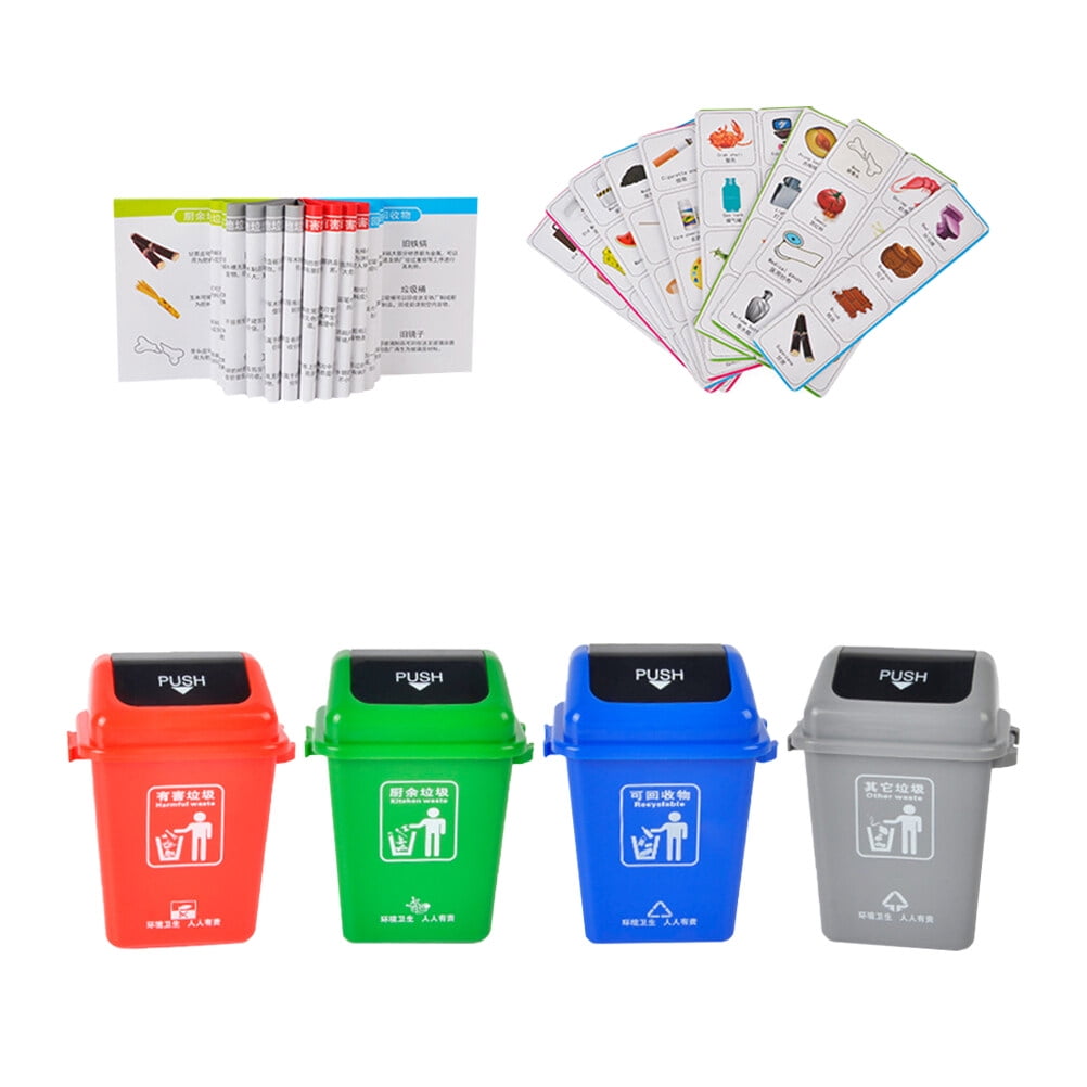 Etereauty Garbage Toy Can Kidstrash Miniature Toddlers Recycle Set Bin ...