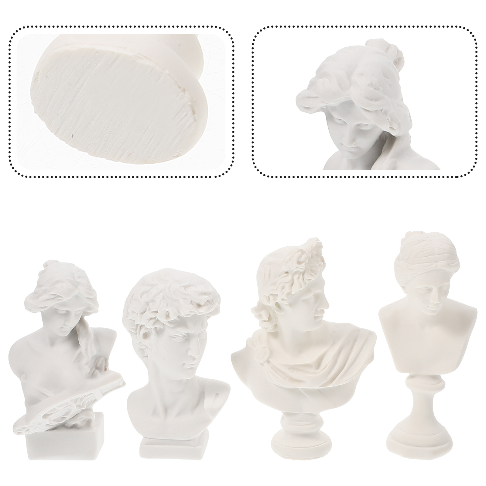 Etereauty Greek Statue,4Pcs Greek Statues Mini Greek Bust Statues Greek ...