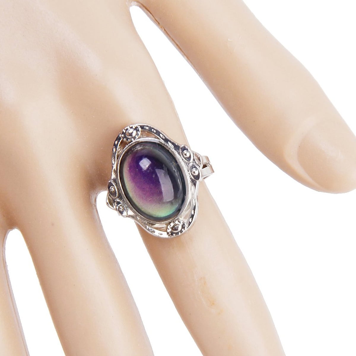 Gypsy Bohemia Mood Ring Adjustable Oval Design Finger Ring - Walmart.com