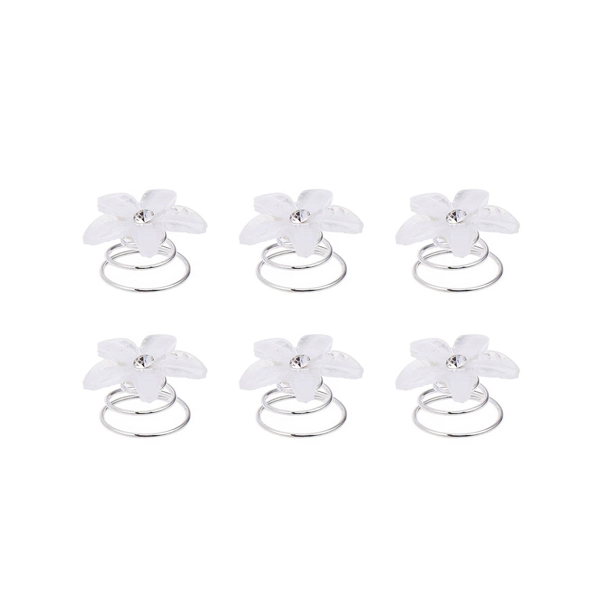 Etereauty Hair Flower Pins Spiral Crystal Rhinestone Hairpins Twists ...